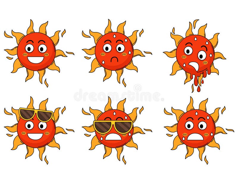 Summer sun feeling hot stock illustration. Illustration of sign - 369813365