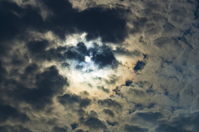 The Summer Sun Hid Behind the Clouds Stock Image - Image of shining ...