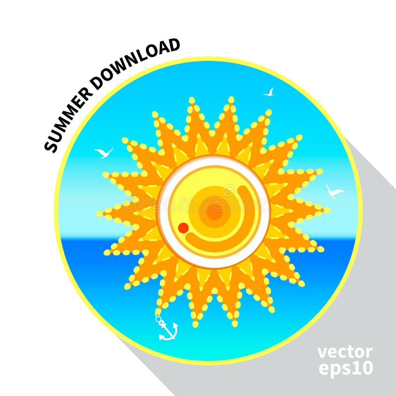 Summer Sun, Seaside View Poster. Vector Background Stock Vector ...