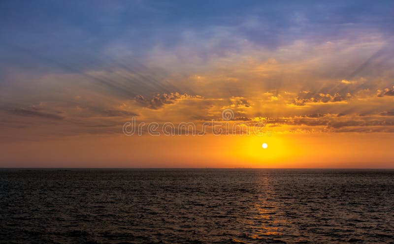 Summer Sun Sets Off the Coast of Mumbai Stock Photo - Image of panorama ...