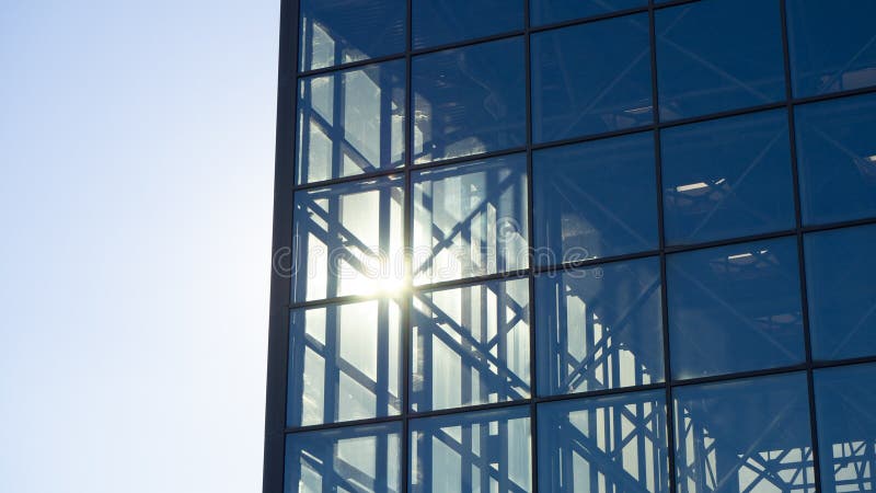 Summer Sun Shines through a Modern Glass Building Stock Photo - Image ...