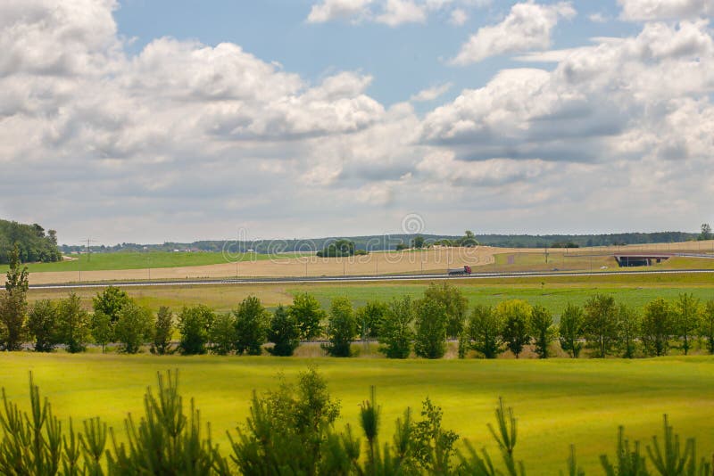 Summer Sunny Day. Flat Landscape. Quiet Clear Weather. Stock Image ...