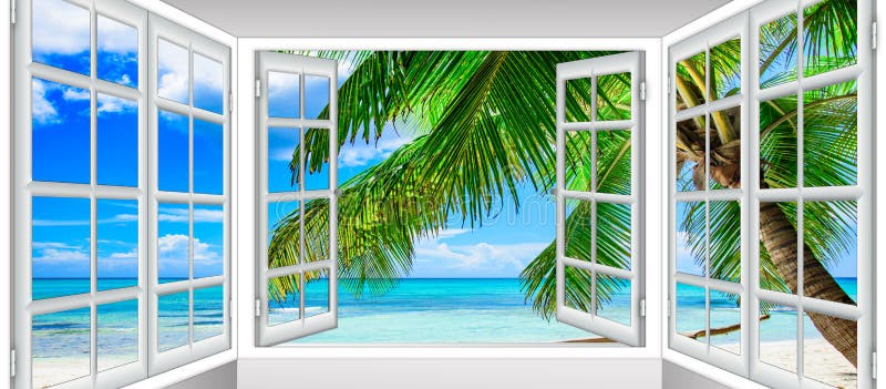 Ocean view window stock photo. Image of nature, beach - 109664864