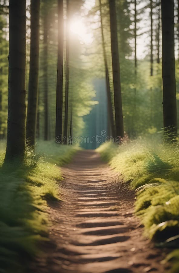 Summer Sunny Forest with Coniferous Trees and Sunlight Stock ... Summer Sunny Forest with Coniferous Trees and Sunlight Stock ...