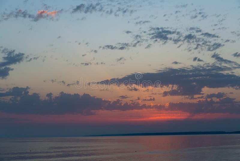 Summer Sunny Ocean Waves and Sunset in Colorful Tones Stock Photo ...
