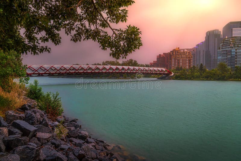 Summer Sunrise Over the Bow River Editorial Photo - Image of bright ...