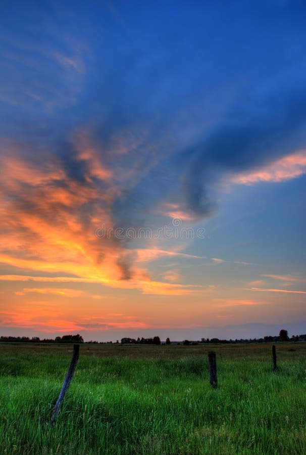 Beautiful Sunset on the Farm Stock Photo - Image of beautiful ...