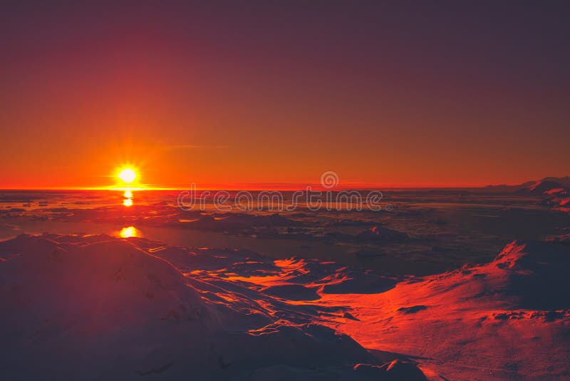 Summer Sunset in Antarctica Stock Photo - Image of dawn, night: 82768960