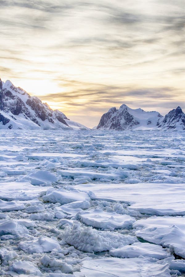 Sunset in Antarctica stock image. Image of sunrise, polar - 34791755