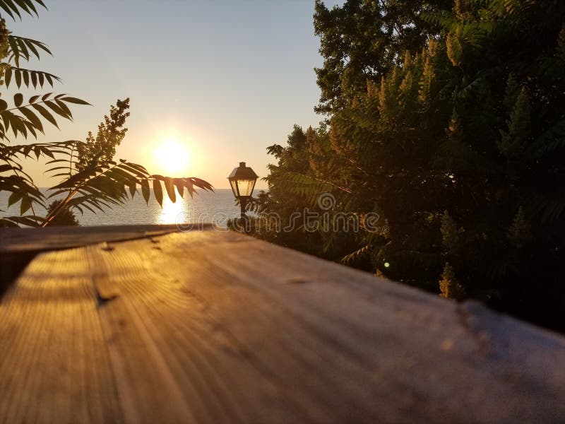 Summer Sunset on the Boardwalk Stock Image - Image of lighting, yellow ...