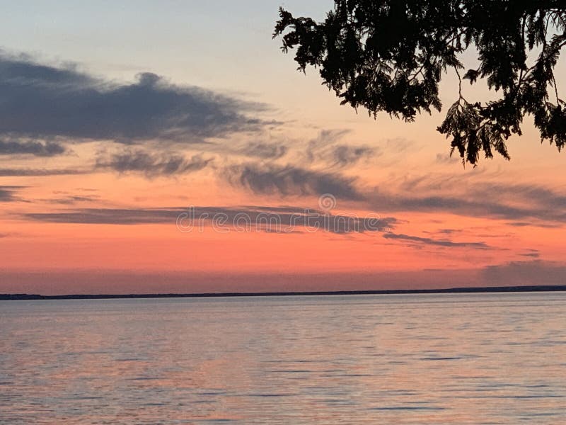 Summer sunset stock image. Image of upper, summer, huron - 154791329