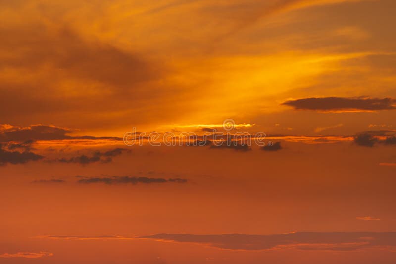 Summer Sunset Orange Color Night Stock Photo - Image of color, sunrise ...
