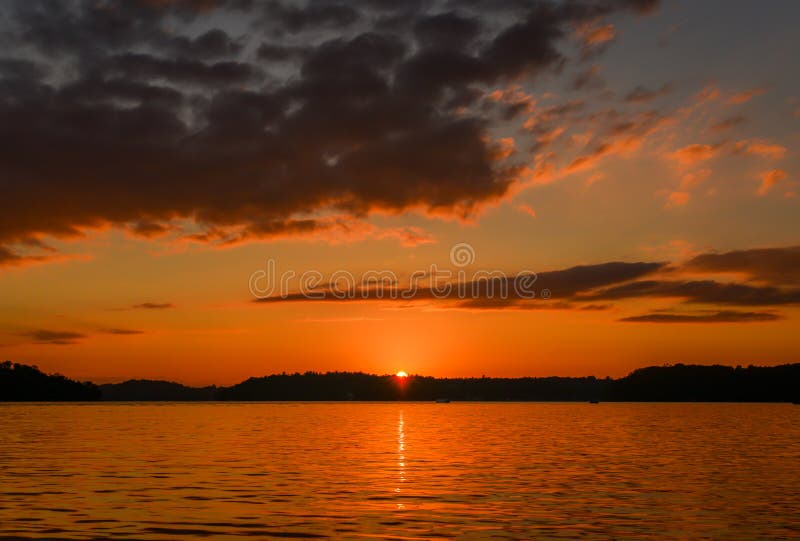 Summer Sunset over Lake stock photo. Image of background - 44237472