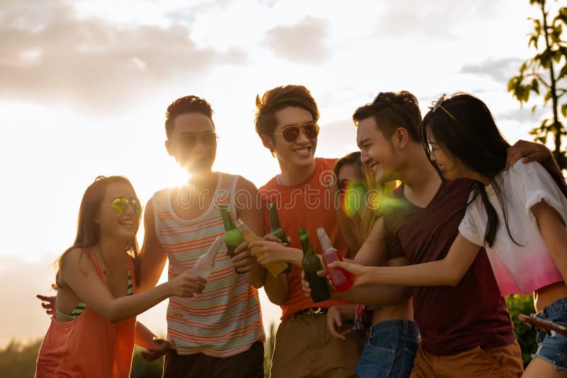 Summer sunset party stock image. Image of freedom, company - 49539183