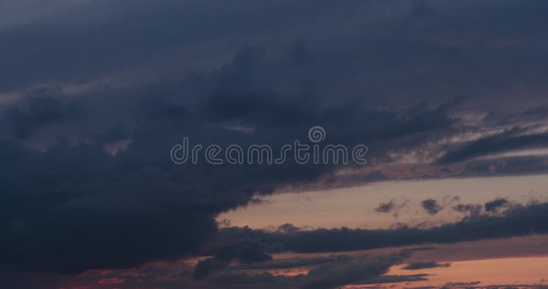 Summer Sunset Skyscape with Moving Clouds Stock Photo - Image of ...