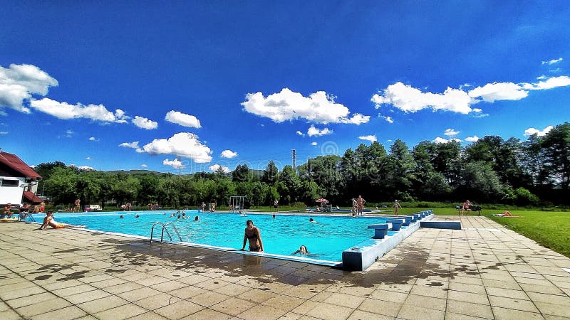 Summer Swimming at the Swimming Pool Editorial Stock Photo - Image of ...