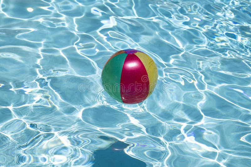 Summer Swimming Pool. Beach Ball in Swimming Pool. Summer Vacation ...