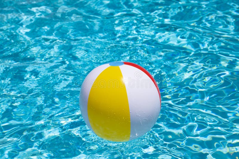 Summer Swimming Pool. Beach Ball in Swimming Pool. Summer Vacation ...