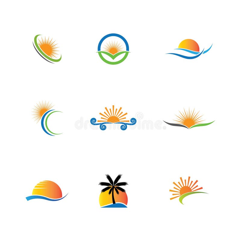 Summer symbol vector icon stock vector. Illustration of sunrise - 174889846