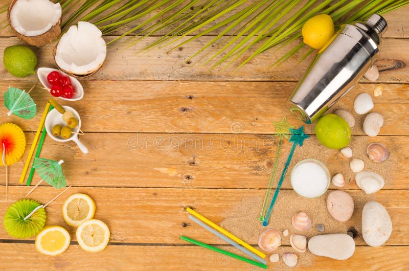 Summer table stock photo. Image of lemons, decoration - 43980922