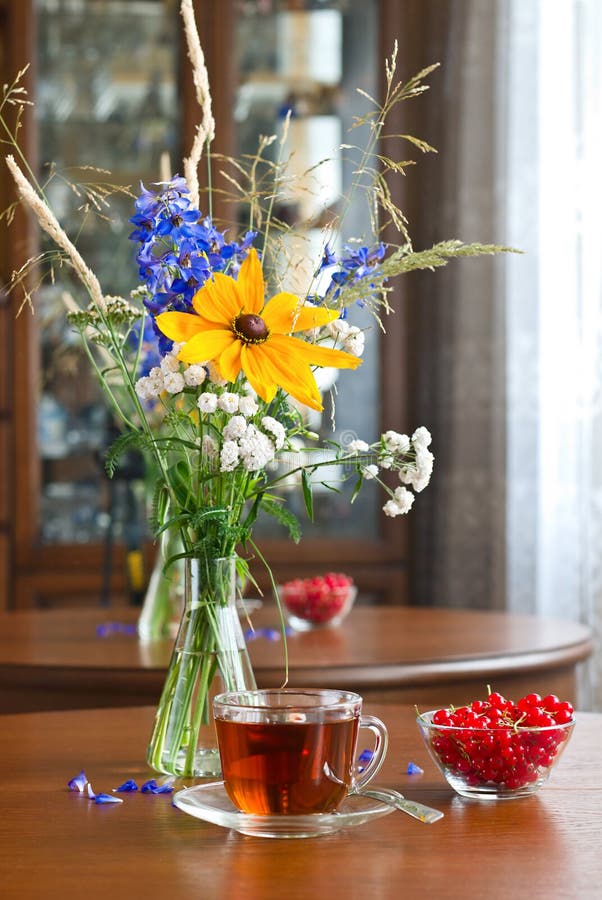 Summer tea stock image. Image of beverage, flowers, branch - 22212371