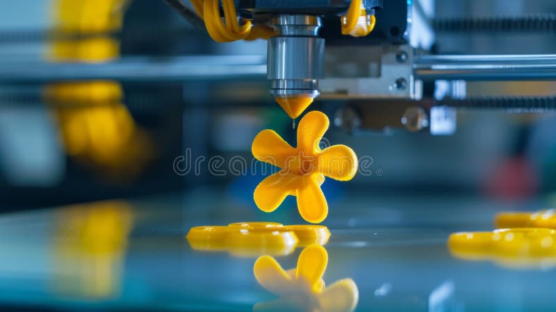 Summer Technology 3d Printer Creating a Plastic Flower Model ...