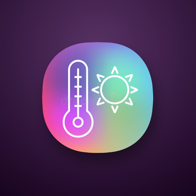 Summer Temperature Linear Icon. Modern Outline Summer Temperatur Stock ...