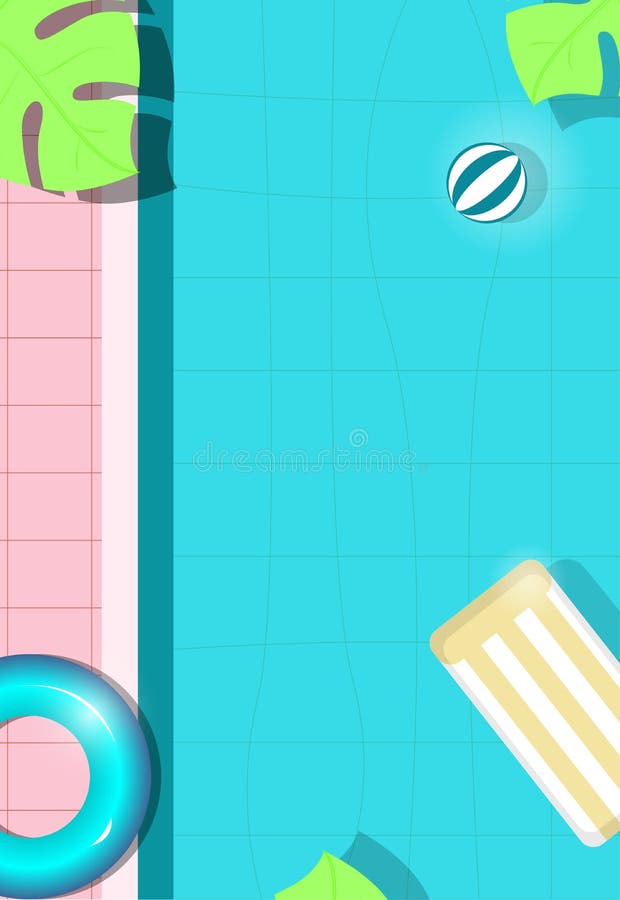 Summer Template on the Background of the Pool . View from Above. Design ...