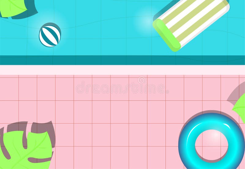 Summer Template on the Background of the Pool . View from Above. Design ...