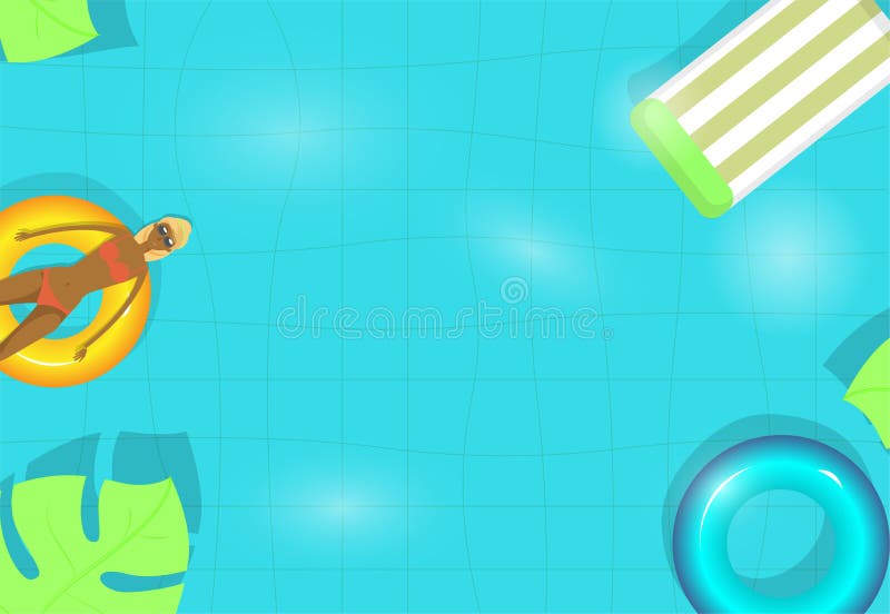 Summer Template on the Background of the Pool . View from Above. Design ...