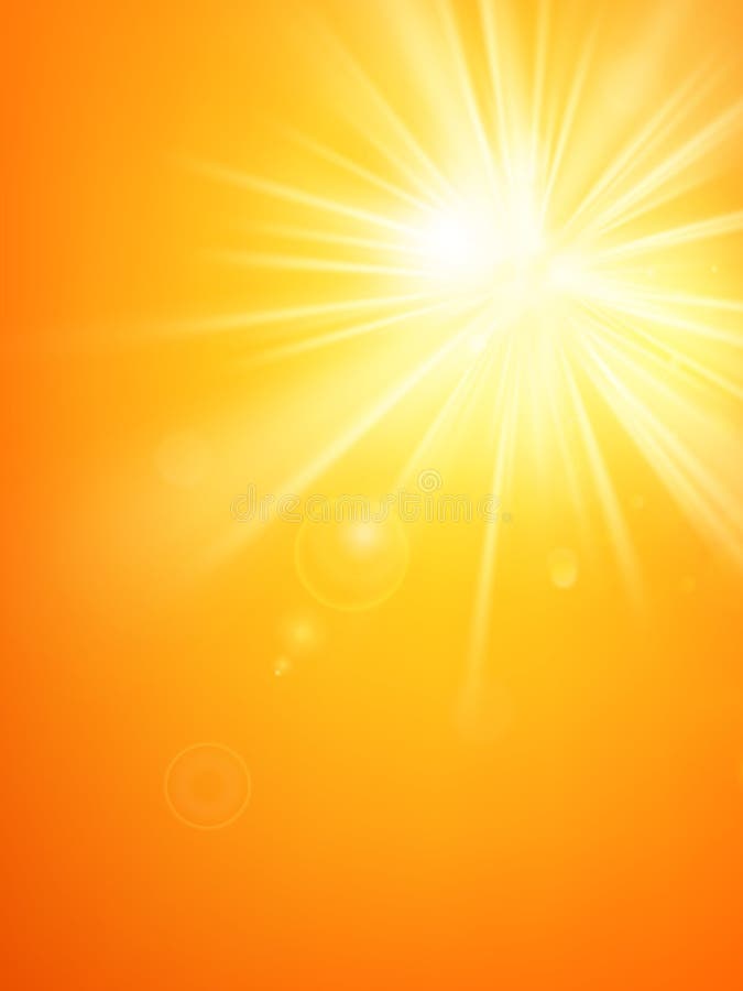 Summer Template Hot Summer Sun Rays Burst with Lens Flare. EPS 10 Stock ...