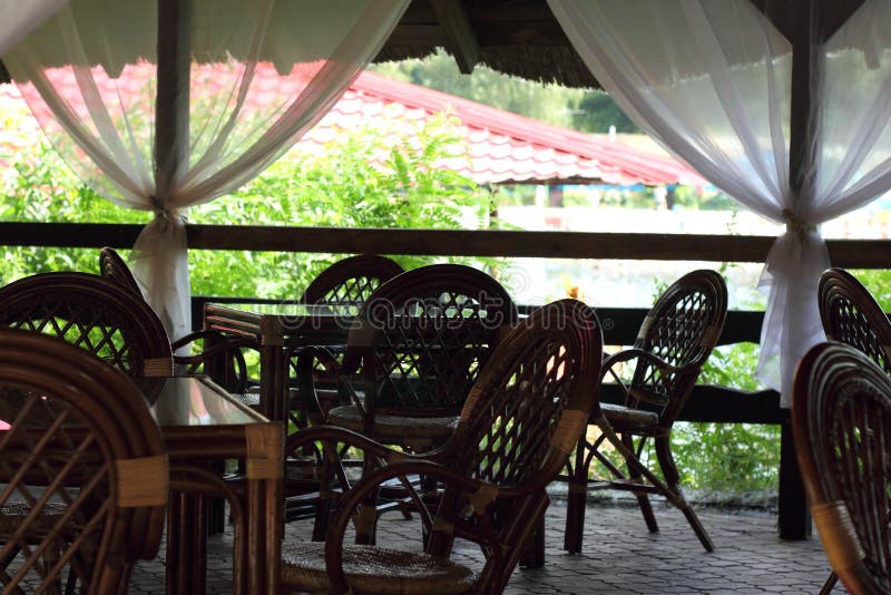 Cafe Terrace Under Roof Tables Stock Photos - Free & Royalty-Free Stock ...