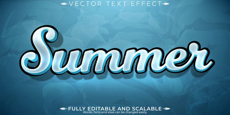 Summer Text Effect, Editable Beach and Travel Text Style Stock Vector - Illustration of vacation ...