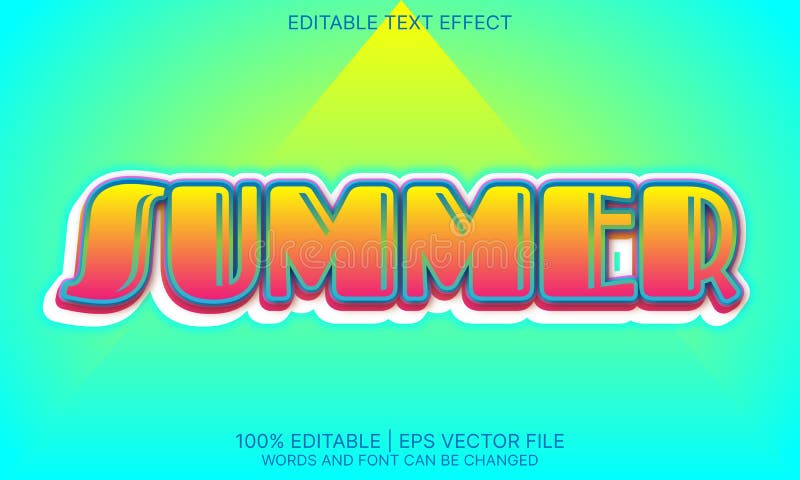 Summer Text Effect for Graphic Design Project Stock Vector ...