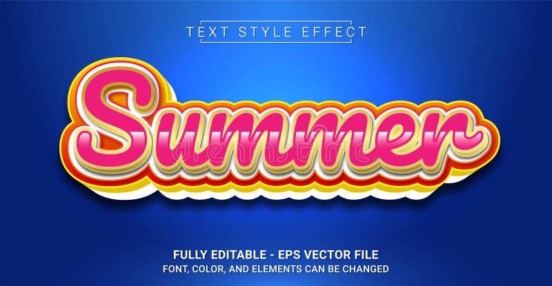 Summer Text Style Effect. Editable Graphic Text Template Stock ...