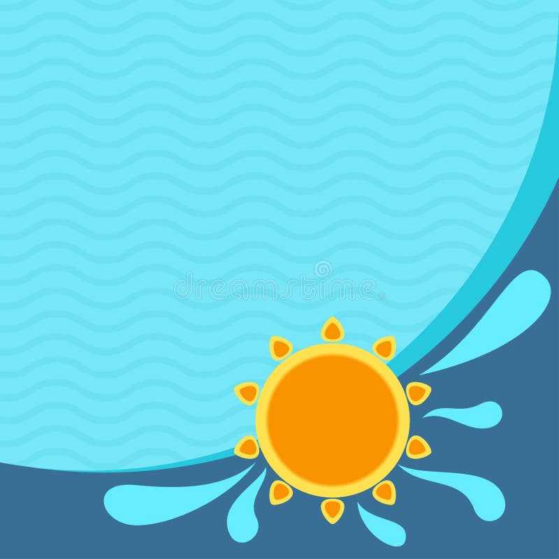 Summer Themed Blue Splash Banner with Sun Stock Vector - Illustration ...