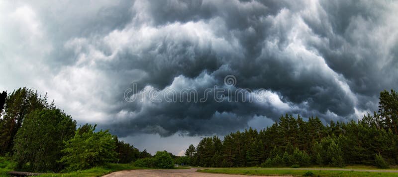 Summer Thunderstorm Over the Forest in Lithuania Stock Image - Image of ...