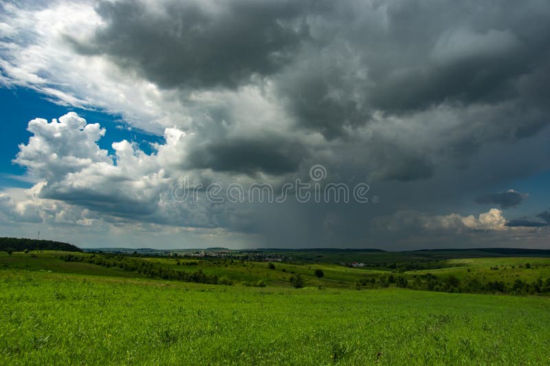 Thunderstorm Over a Field in Colorado Stock Image - Image of climate ...