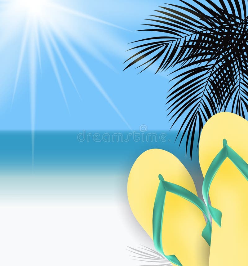 Summer Time Background. Sunny Beach Vector Illustration Stock Vector ...