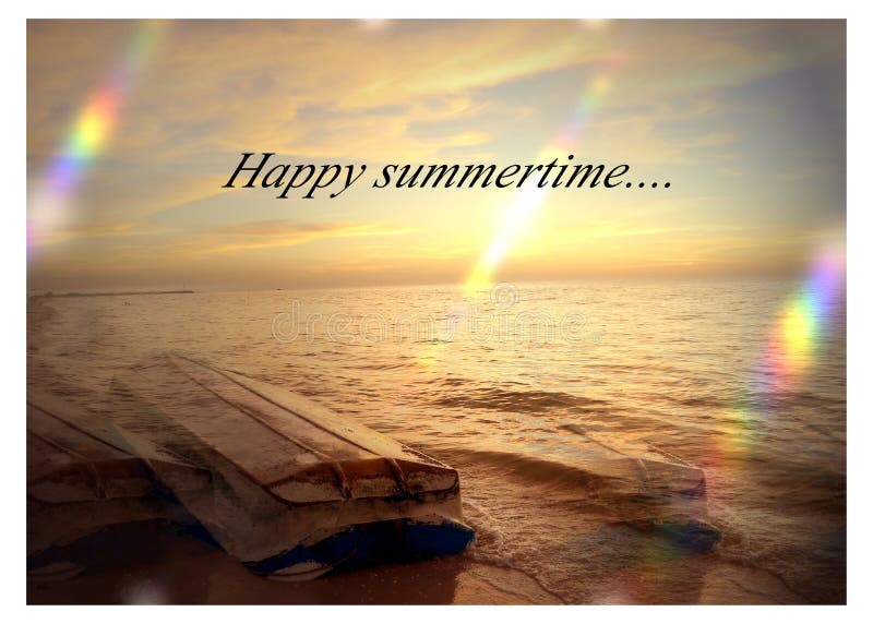 Summer time beach Holiday stock image. Image of card - 53956669