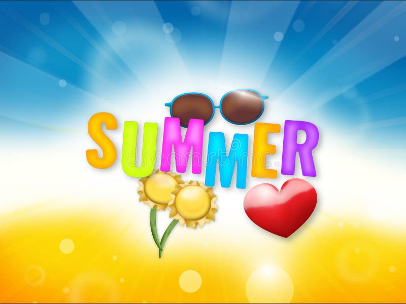 Summer Time Big Bold stock illustration. Illustration of sunglasses ...