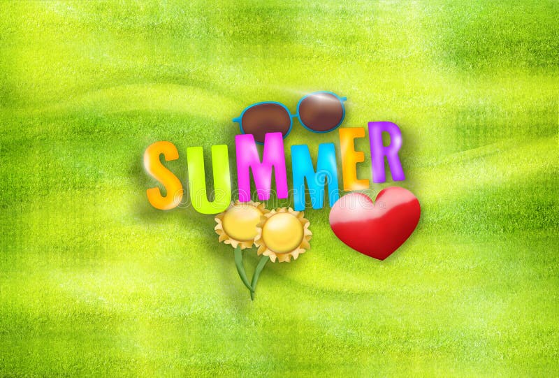 Summer Time Big Bold stock illustration. Illustration of love - 71863801