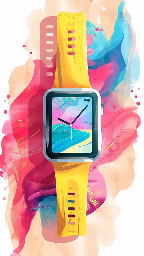 Summer Time Concept Smart Watch Illustration AI Generated Illustration ...