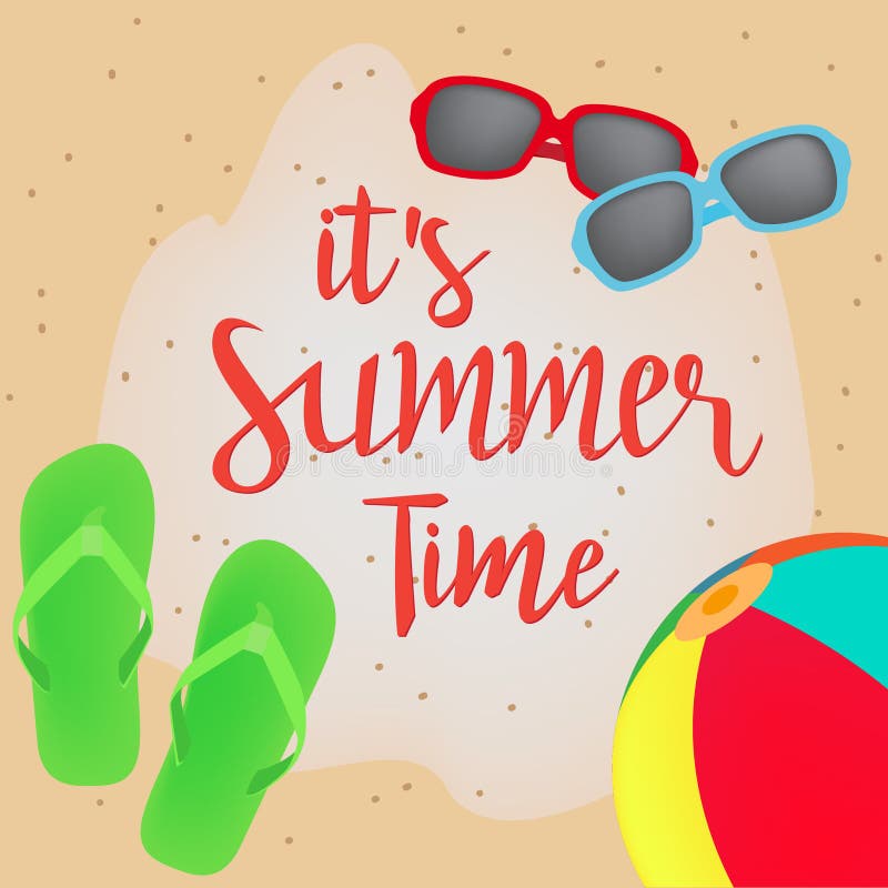 Summer time stock vector. Illustration of hello, banner - 98609362