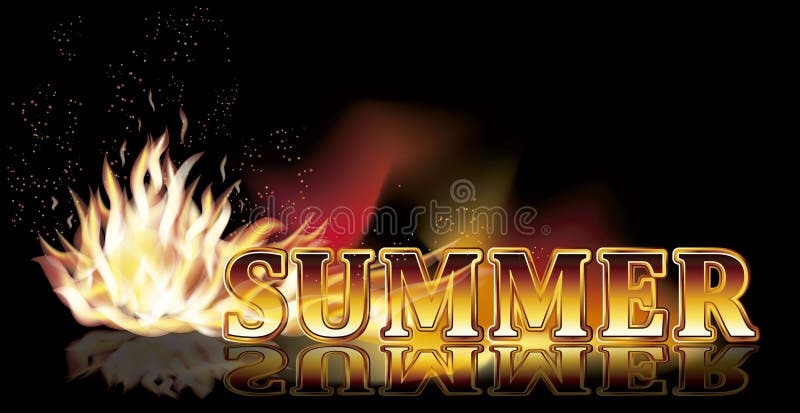 Summer en fire stock vector. Illustration of border, ignition - 24350472