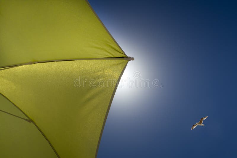 Summer Time Sun Shinning and Umbrella Stock Photo - Image of relax ...