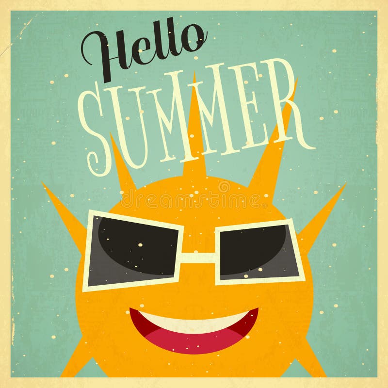 Summer Time Retro Square Poster Stock Vector - Illustration of poster ...