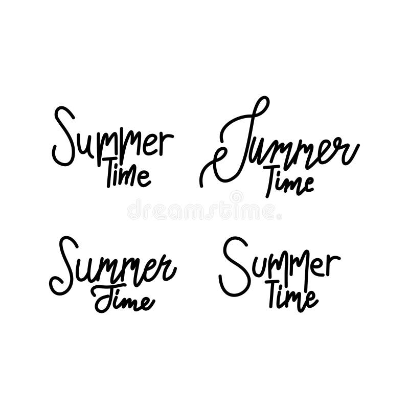 Summer Time Script Text Design Template Vector Stock Vector ...