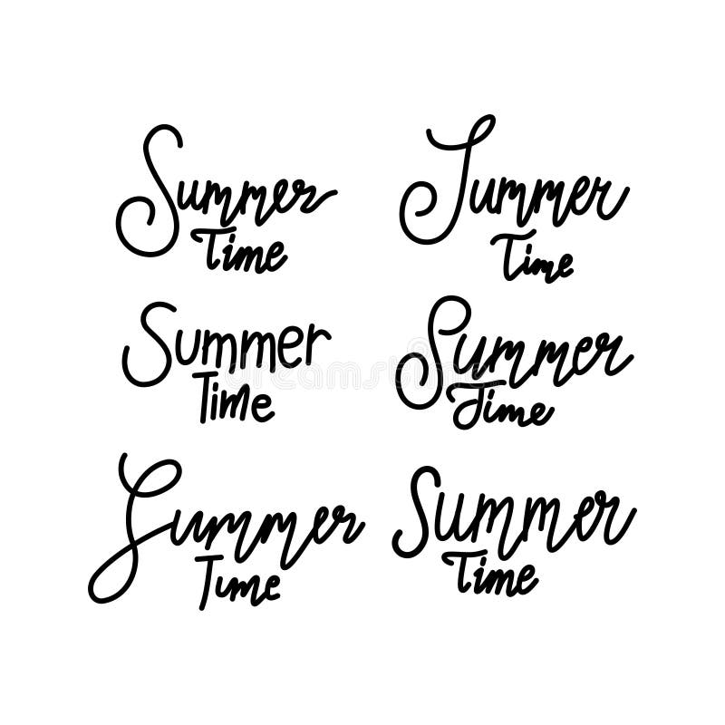 Summer Time Script Text Design Template Vector Stock Vector ...