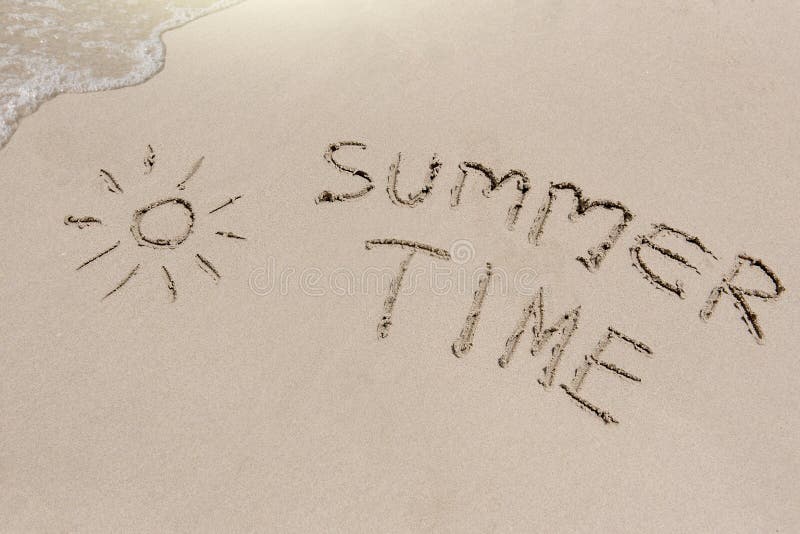 Summer Time Sign on the Sand Stock Photo - Image of sign, island: 72787430